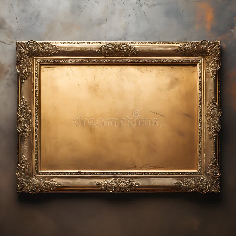 A Beautiful Golden Frame Generated by Artificial Intelligence Stock ...