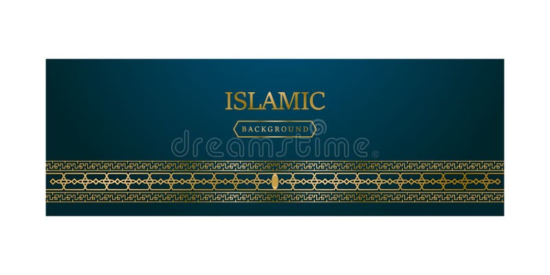 Golden Frame Islamic Banner Template Background Stock Vector ...