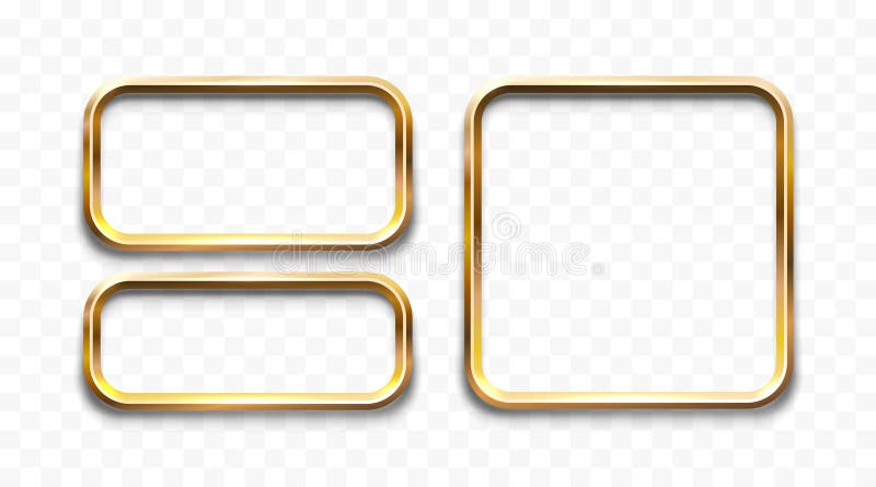 Golden Frame Label, Event Bar Button, Gold Signboard, Transparent ...