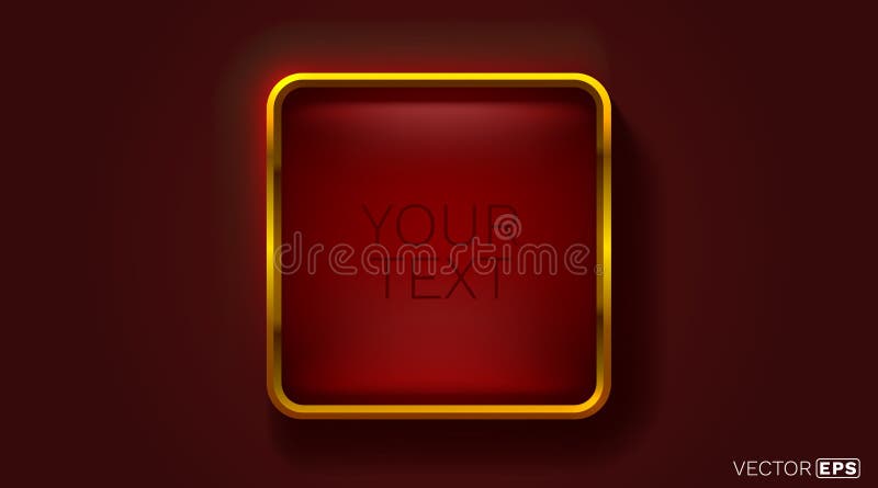 Golden Frame Label, Event Bar Button, Gold Signboard. Vector ...