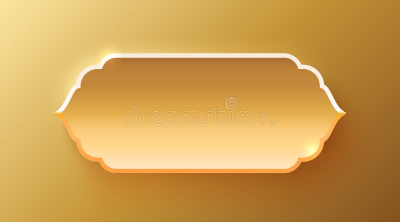 Golden Frame Label, Event Bar Button, Gold Signboard. Vector ...