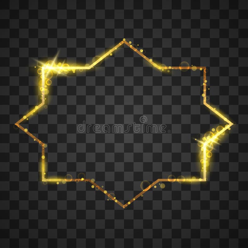 Golden Frame with Lights Effects Stock Vector - Illustration of glow ...