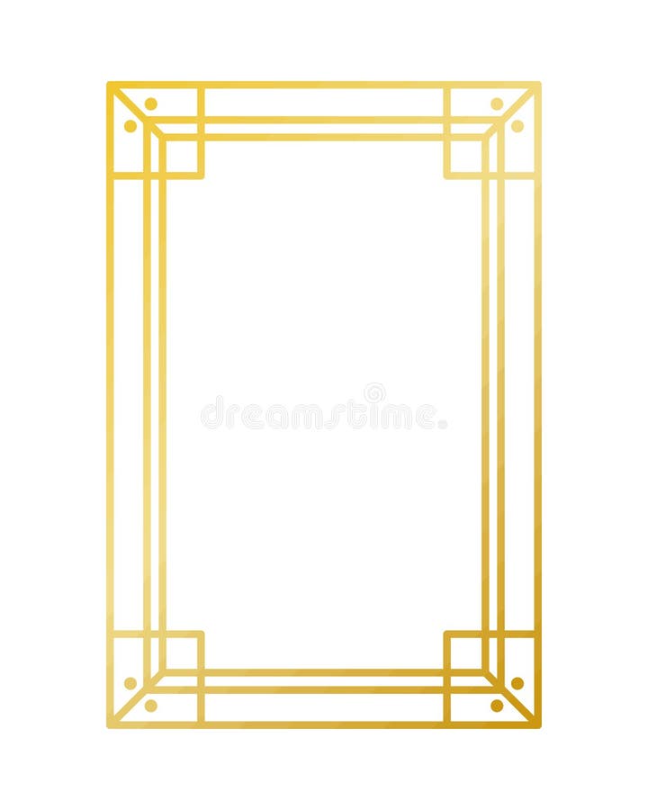 Golden frame lineal stock vector. Illustration of icon - 357611756