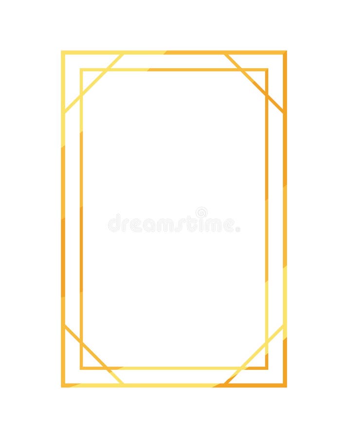 Golden frame linear border stock illustration. Illustration of simple ...