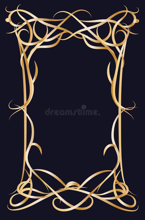 Golden Frame, Long Strock, Brush, Abstract Shiny Frame, Tarot Card ...