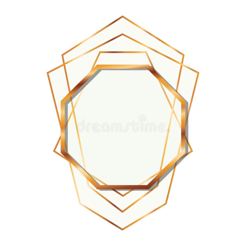Golden Frame Octagon Isolated Icon Stock Vector - Illustration of ...