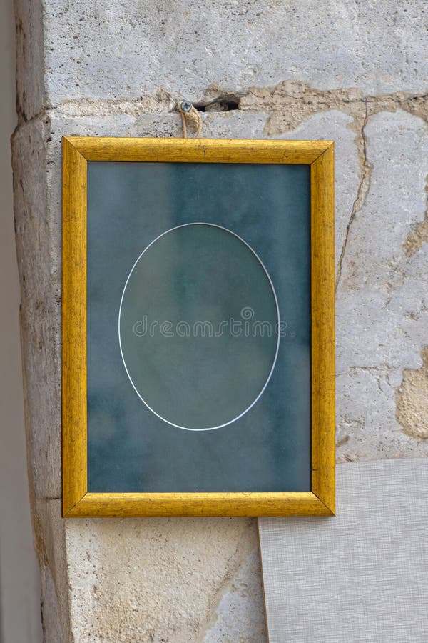 Golden Frame Oval Insert stock image. Image of portrait - 301714463