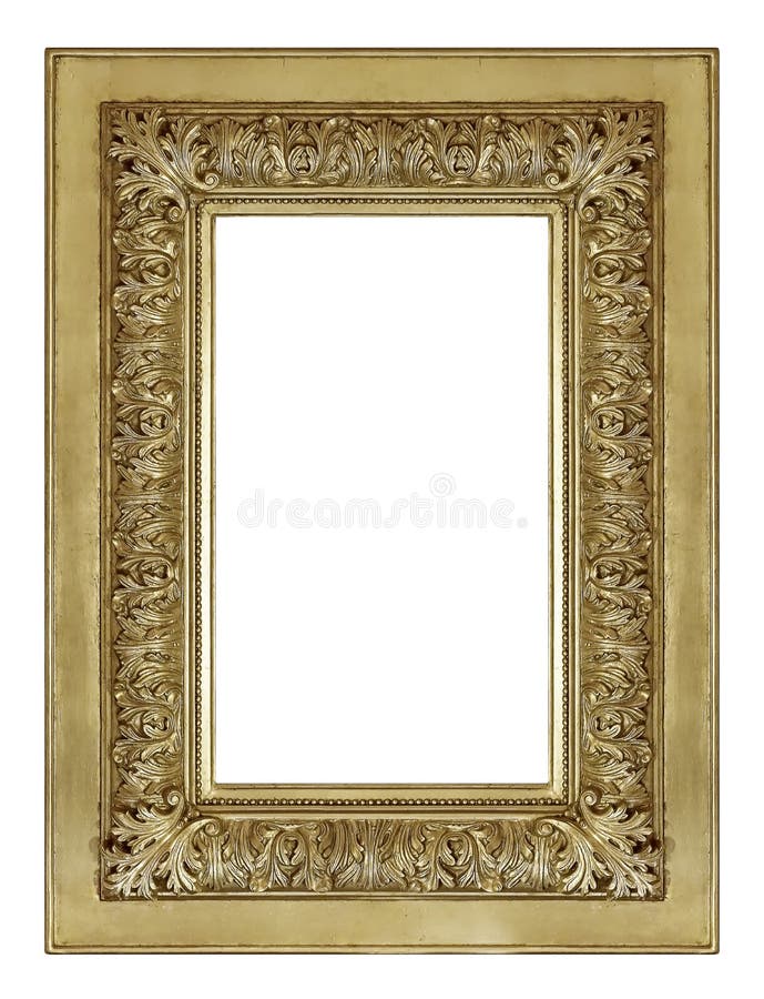 Golden Frame for Paintings, Mirrors or Photo Isolated on White ...