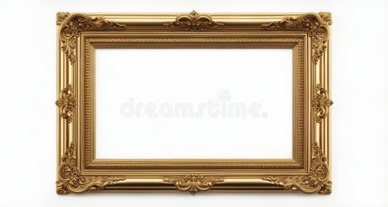 Golden Frame, Ready for Your Masterpiece Stock Illustration ...