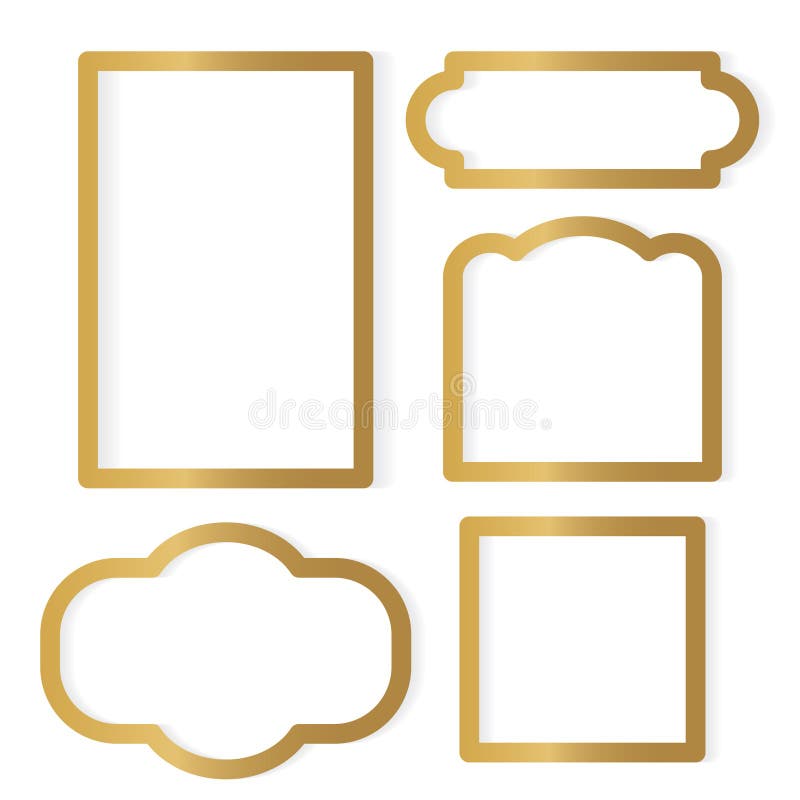 Golden frame set icon stock vector. Illustration of backdrop - 160624119