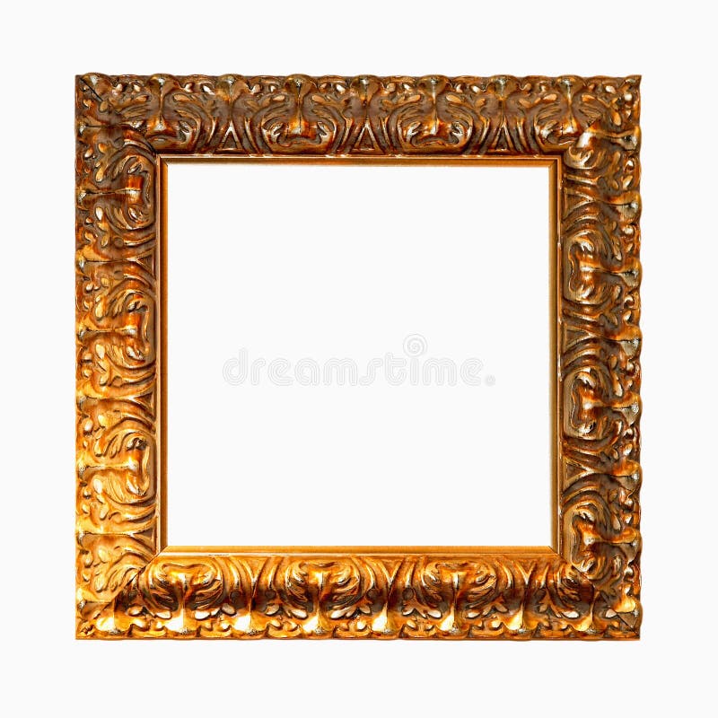 Classic Square Golden Frame Stock Image - Image of antique, golden: 399431