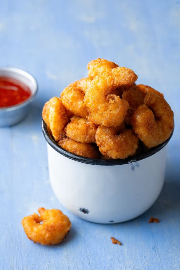Golden Fried Shrimp Popcorn Stock Image - Image of popcorn, vertical ...