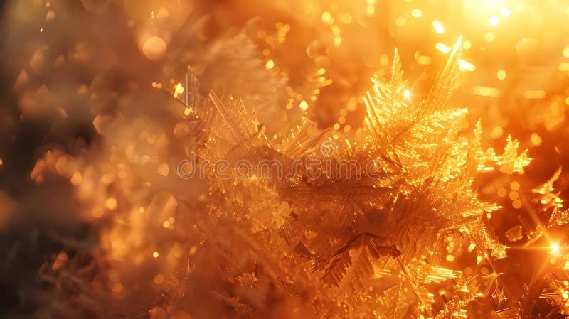 Golden Frost Crystals Abstract Background Image Stock Illustration ...