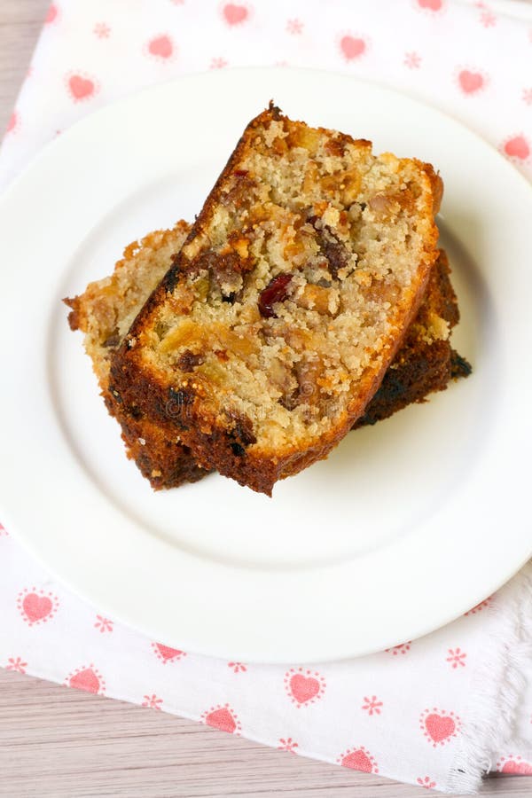 Golden fruit loaf slices stock image. Image of food, slice - 30529699