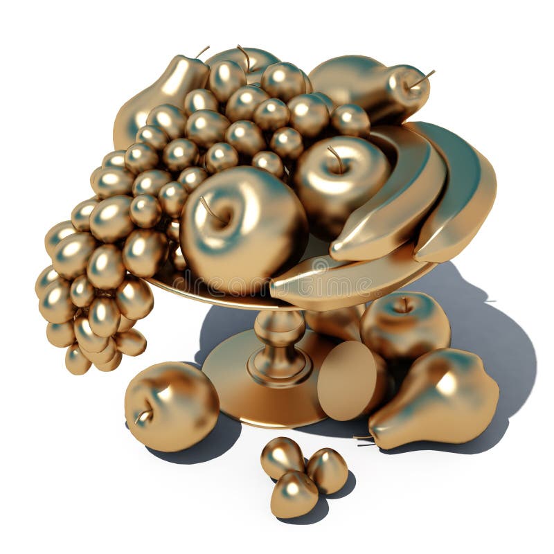 Golden fruits stock illustration. Illustration of gold - 12334291
