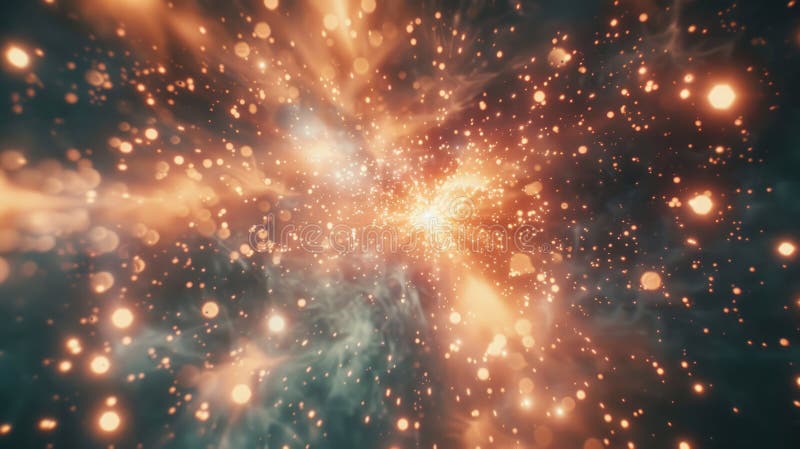 Golden Galaxy: Abstract Universe Particle Explosion Background Stock ...