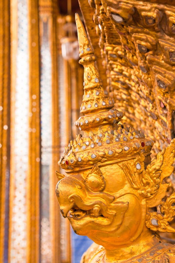 Golden Garuda Face Decoration Stock Image - Image of graven, beautiful ...