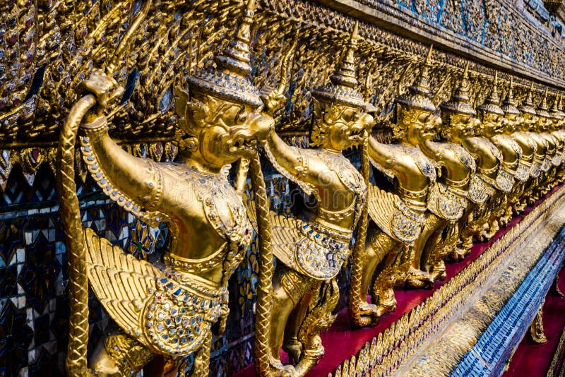 Golden Garuda Pattern Standing at Wat Pha Kaew Stock Photo - Image of ...