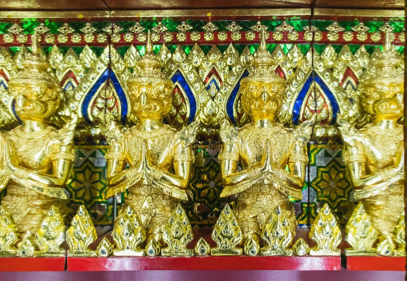 Golden Garuda Pattern in Thai Art Stock Image - Image of religion ...