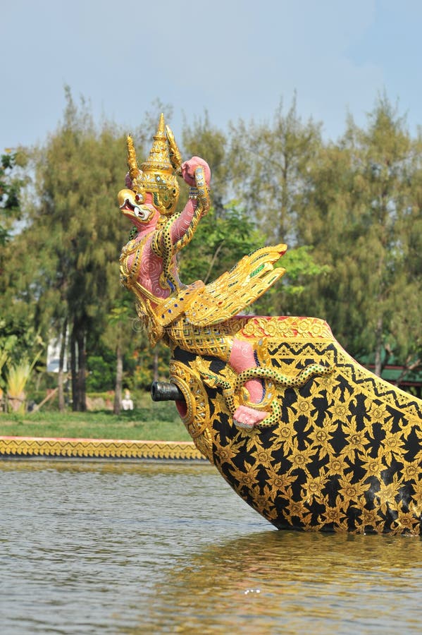 Golden Garuda ship stock image. Image of traditional - 14338813