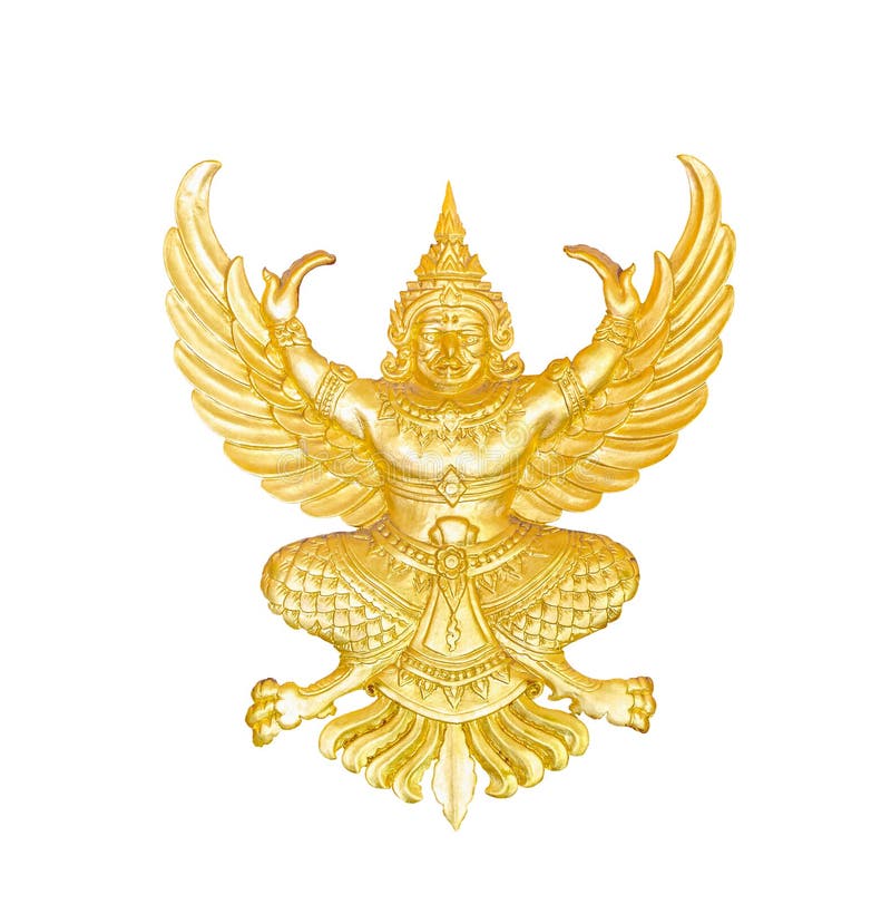 Golden Garuda Statue Isolated Stock Image - Image of decor, asia: 30554943