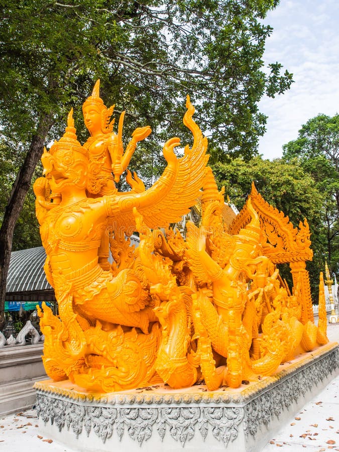 Golden Garuda statue stock image. Image of buddhism, place - 42217793