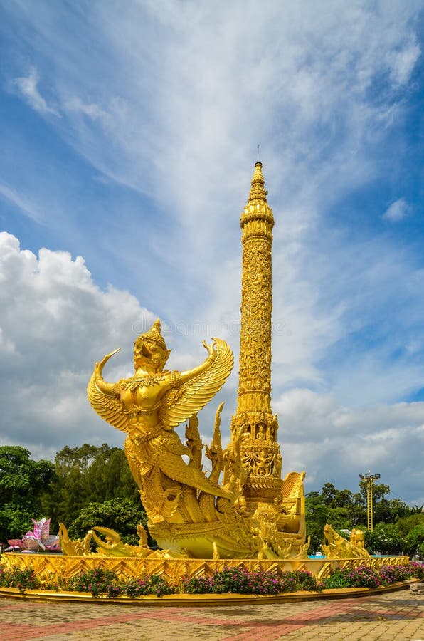 Golden Garuda statue stock image. Image of buddhism, park - 57313599