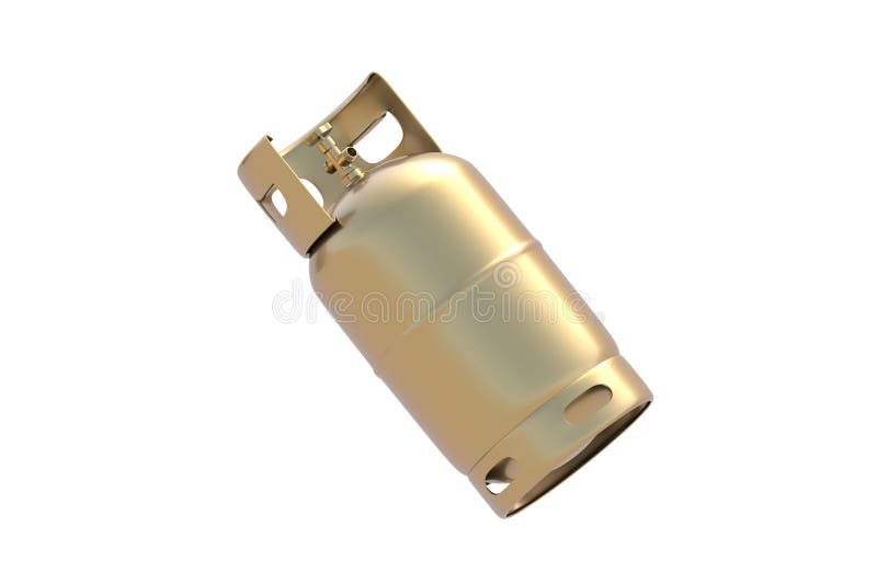 Golden Gas Cylinder Isolated on White Background Stock Illustration ...