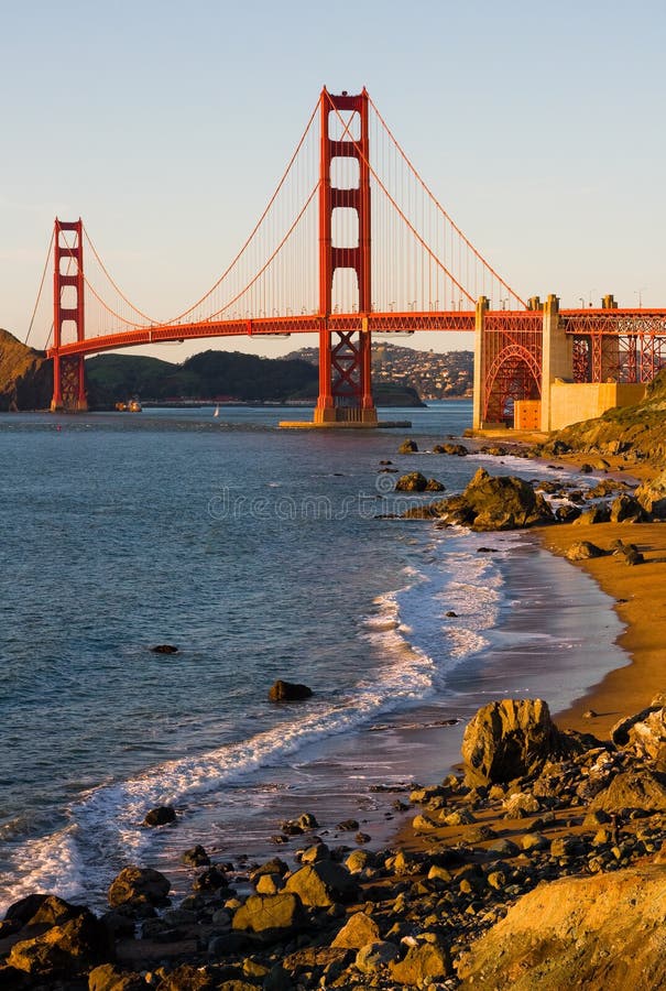 Golden Gate Bridge at Night Stock Photo - Image of waves, dusk: 2929572