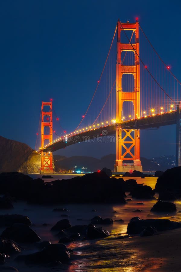 Golden Gate bridge stock photo. Image of rocks, beach - 21730576
