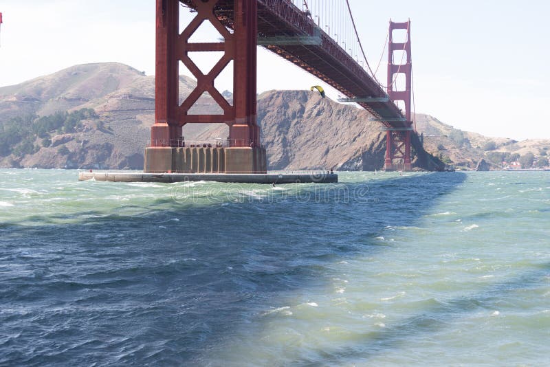 Underside of the Golden Gate Bridge, Blue Water, Bridge Shadow Stock ...