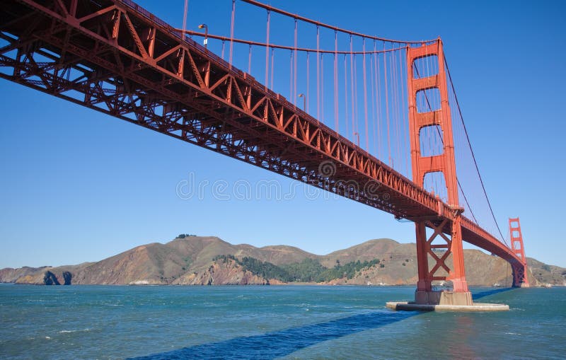 Golden Gate Bridge from Below Stock Photo - Image of area, california ...