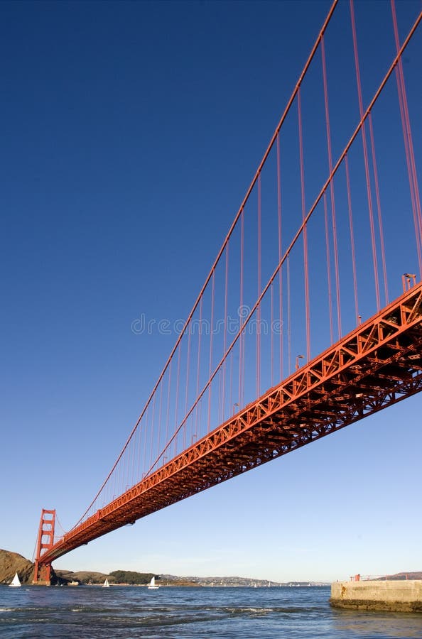 Golden Gate Bridge from BELOW Stock Image - Image of francisco ...