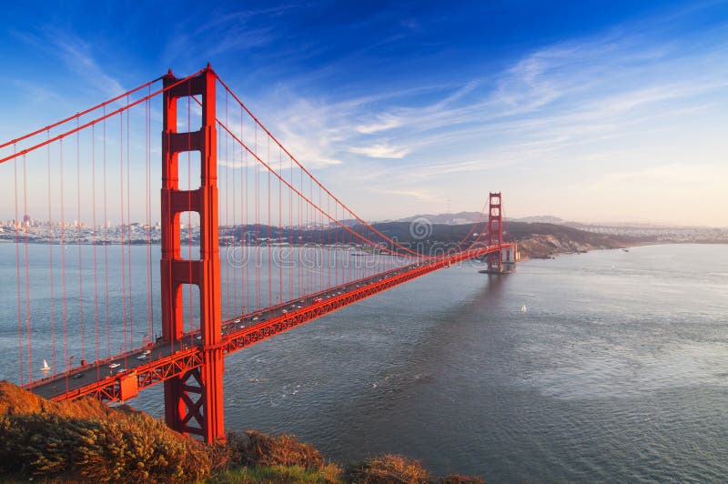 Golden Gate Bridge stock image. Image of dusk, monument - 44626393