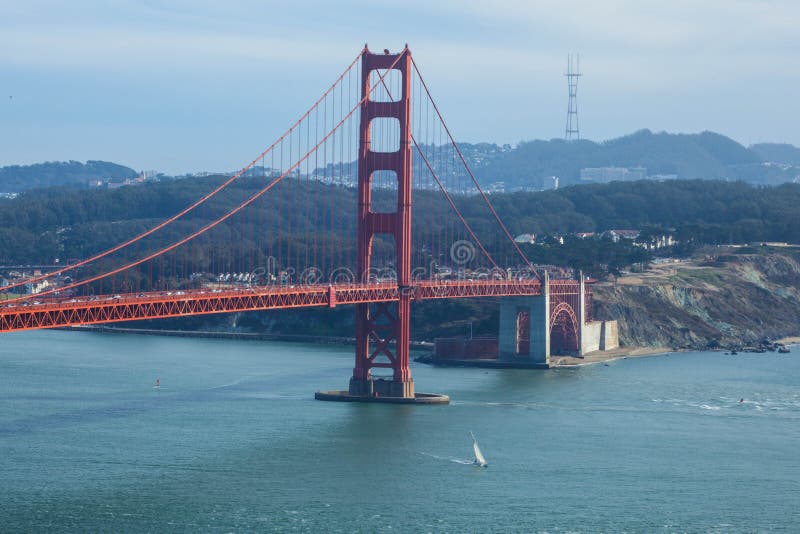 Golden Gate Bridge on a Clouded Day Stock Photo - Image of bridge, city ...