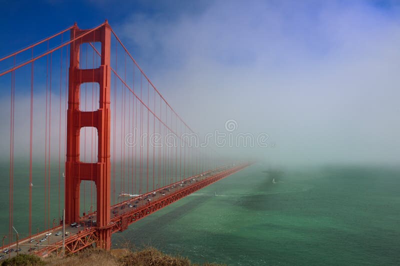 Golden Gate Bridge with Fog Stock Photo - Image of francisco, ocean ...