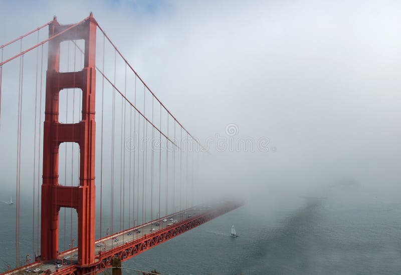 Golden Gate Bridge with Fog Stock Image - Image of francisco ...