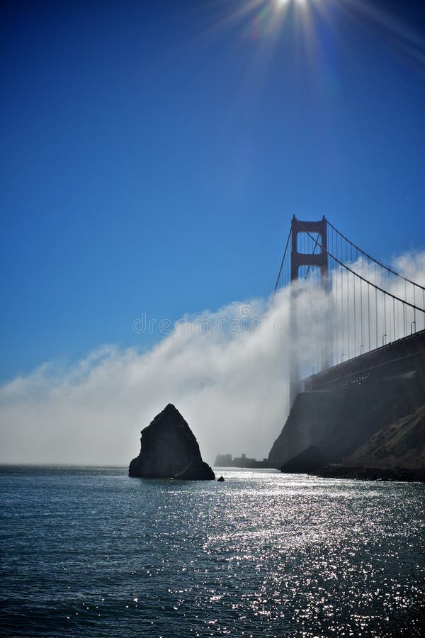 Golden Gate Bridge with the Fog Stock Image - Image of copy, america ...