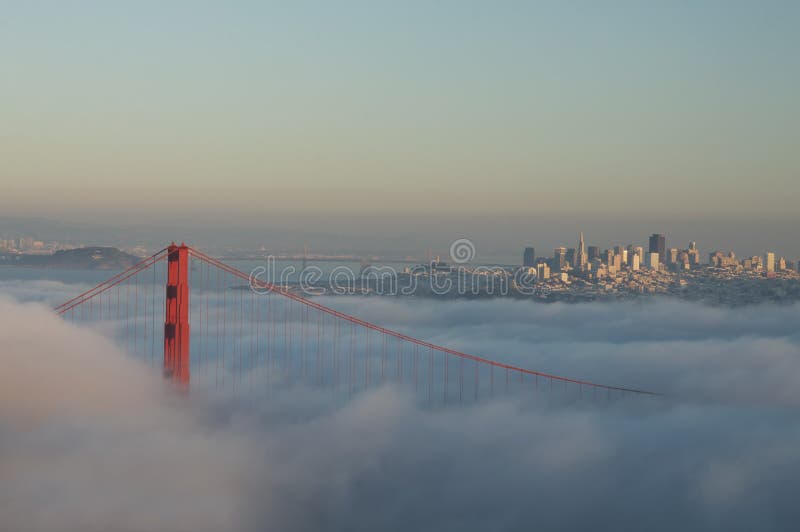 Golden Gate Bridge in Fog stock photo. Image of francisco - 38790704