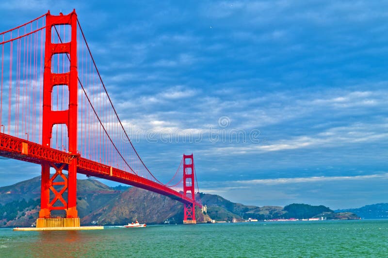 Golden Gate Bridge at Fort Point Stock Image - Image of famous, golden ...