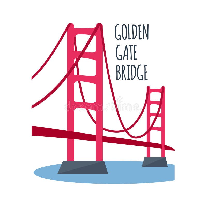 Golden Gate Bridge Icon Clipart Logotype Isolated Vector Illustration ...