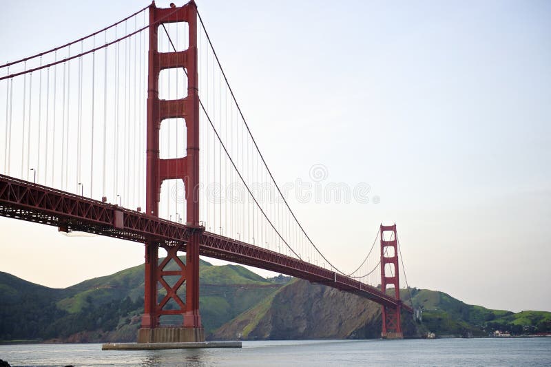 Golden Gate Bridge Low Angle Perspective Stock Image - Image of ...