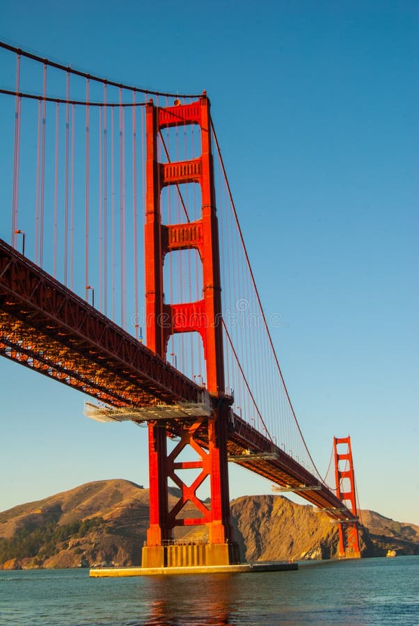 Golden Gate Bridge from Low Angle Stock Photo - Image of structure ...