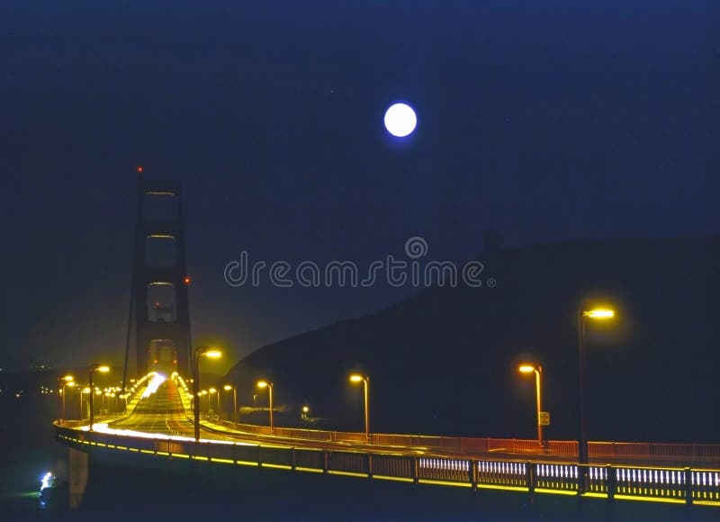 Golden Gate Bridge Moonlight Stock Photos - Free & Royalty-Free Stock ...