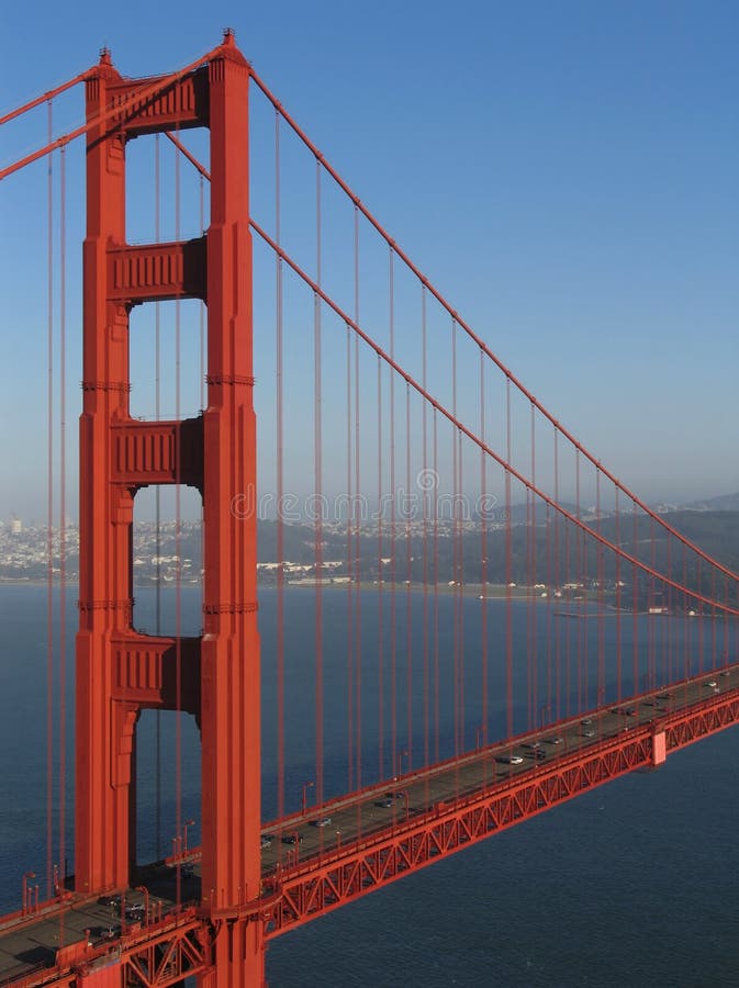 Golden Gate Bridge Northern Tower Offset Stock Image - Image of city ...