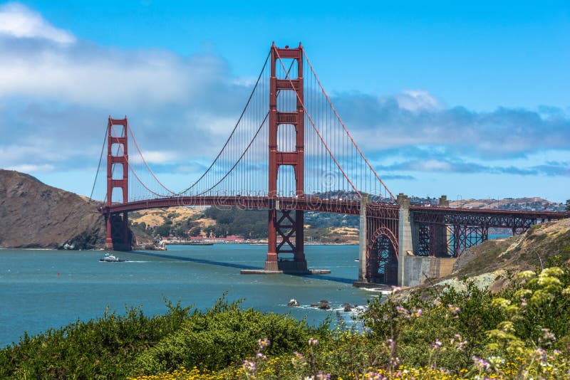 The Golden Gate Bridge in the San Francisco Bay Stock Image - Image of ...