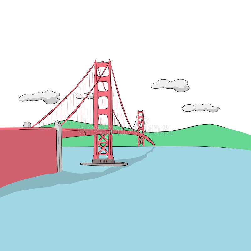 Hand Drawn San Francisco Bridge Stock Illustrations – 92 Hand Drawn San ...