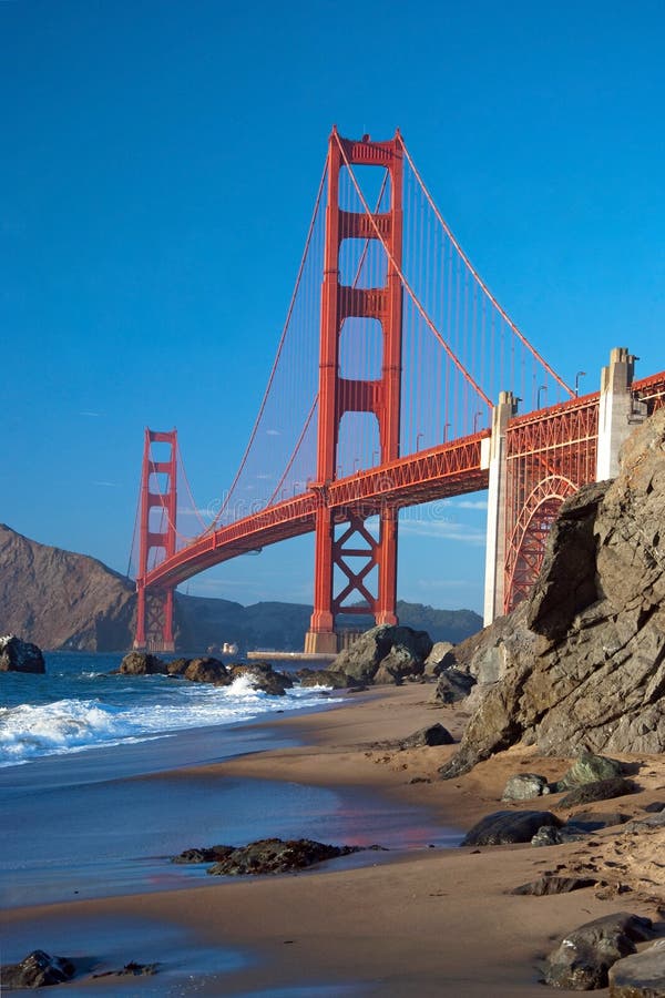 The Golden Gate Bridge in San Francisco Sunset Stock Photo - Image of ...