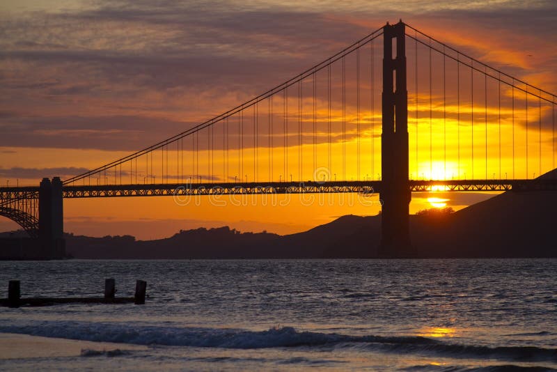 Golden Gate Bridge in San Francisco Stock Photo - Image of sand ...