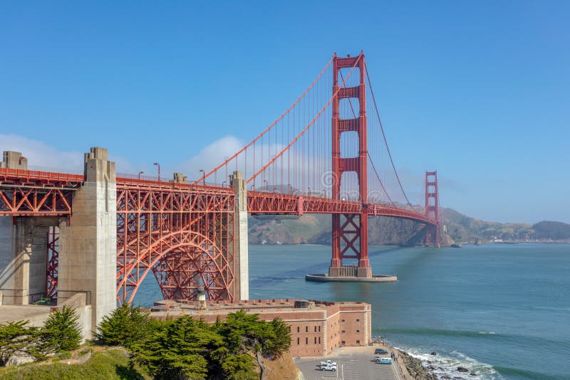 Golden Gate Bridge in the Sunlight Stock Image - Image of architecture ...